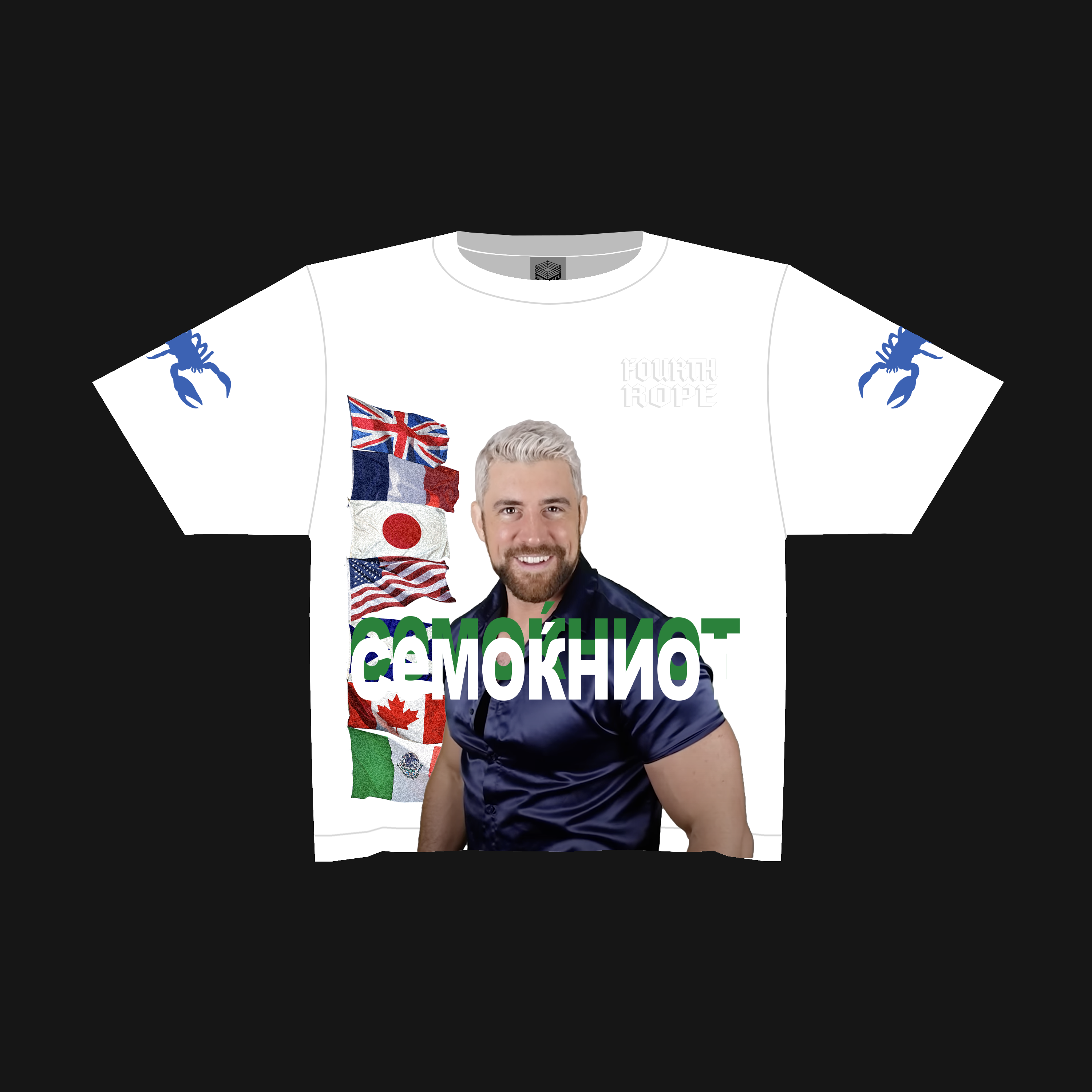 WHITE JOE HENDRY OFFICIAL TNA / FOURTH ROPE T-SHIRT (OVERSIZED) – 4th Rope